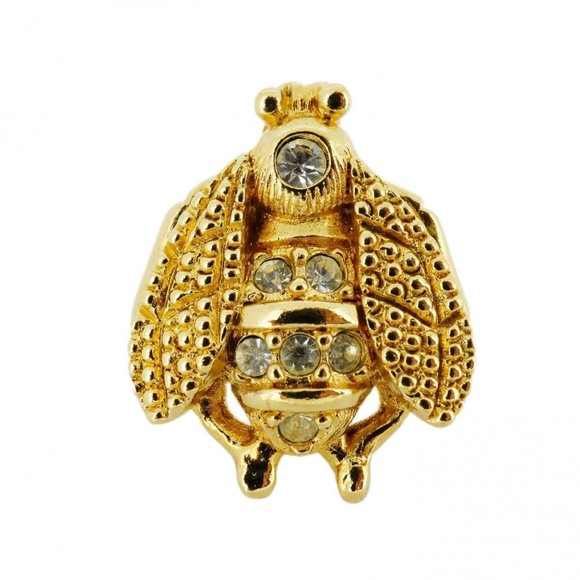Dior | Jewelry | Christian Dior Bee Pin Brooch Gp Plating Rhinestone ...